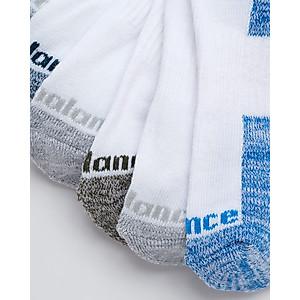 New Balance Boys' Quarter Socks - 8 Pack Performance Cushion Comfort Socks - Athletic Quarter Socks for Boys (4-12), Size Large, All White