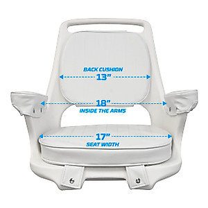 Wise 8WD1007-3-710 Captains Chair with Cushions and Mounting Plate, White
