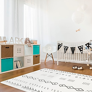 Stylish Baby Play Mat - Soft, Easy to Clean 5.6 x 4 ft. Floor Mat Creates A Safe Play Area for Your Baby Boy or Girl - The Perfect Modern Foam Playmat Fits Nicely with Your Kids Playroom Or Home Decor
