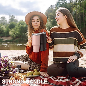 AUSOR 30 oz Tumbler with Lid and Straw,Water Bottle,Insulated Tumbler for Hot & Cold, Blue & Pink