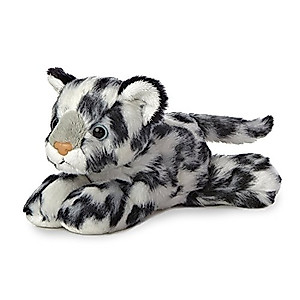 Aurora Bundle of 2 7.5" Floppy Beanbag Wildcat Stuffed Animals - Amazon Jaguar & Snow Leopard