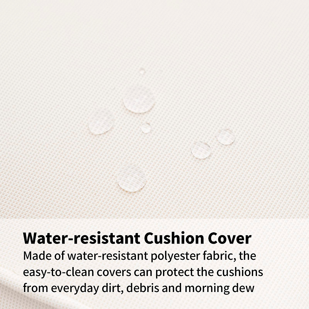 LebenLiebe Outdoor Seat Cushions Set for Patio Furniture Deep Seating Patio Cushion Set Weather-Resistant Thick Cushions 23.6" W x 23.6" D x 5” T,Creamy White