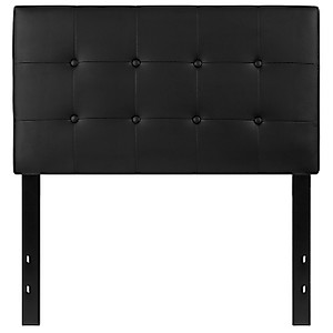 Flash Furniture Lennox Tufted Upholstered Twin Size Headboard in Black Vinyl