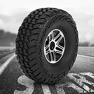 RC Car Wheel, Aluminium Alloy High Accuracy Wear Resistant Simulation Look RC Wheel Hubs Tire Convenient for 1/10 Remote Control Model(B Black)