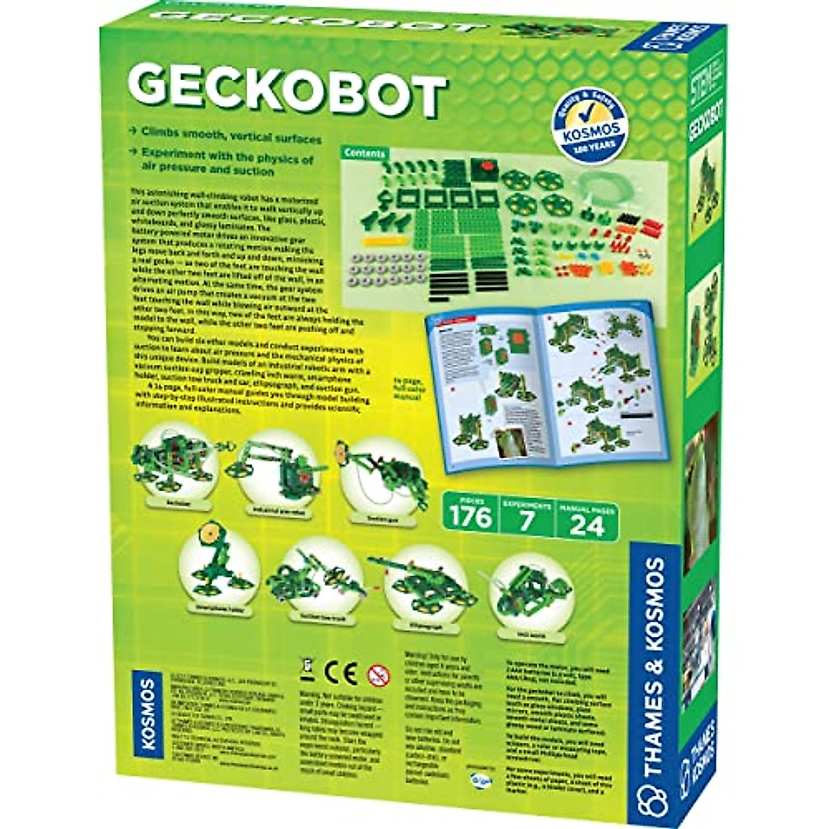 Thames & Kosmos Geckobot STEM Experiment Kit | Build a Wall-Climbing Robot & 6 Other Mechanical Creations | Explore The Physics of Air Pressure & Suction | Difficulty Level: Advanced