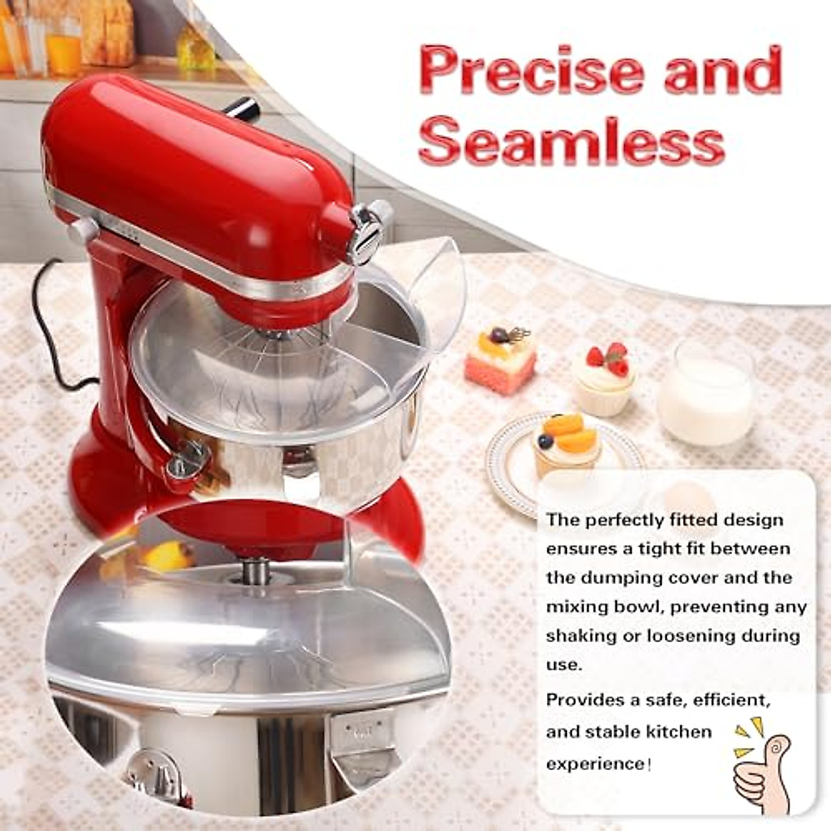 Pouring Shield for Kitchenaid 5.5 Quart, Splash Guard for Kitchenaid 5.5-8 Quart Bowl-Lift Stand Mixer, Pouring shield for kitchenaid 6 Quart Accessories Three-year Free Replacement