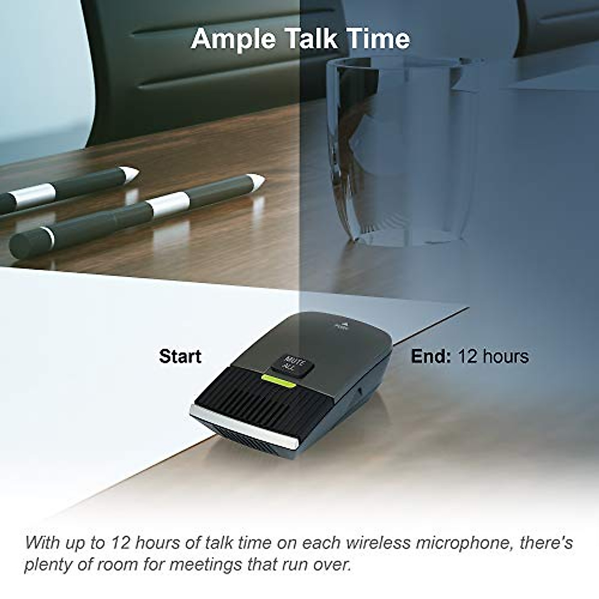 VTech VCS702 ErisStation DECT 6.0 Conference Phone with Two Wireless Mics using Orbitlink Wireless Technology