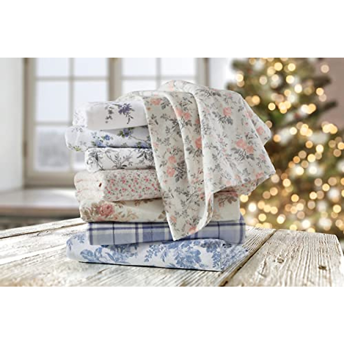 Laura Ashley Home - Twin Sheets, Cotton Flannel Bedding Set, Brushed for Extra Softness & Comfort (Vanessa, Twin)