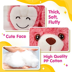 BSTAOFY Light up Plush Bears Gentle Smile Stuffed Animal Soft Fur Nightlight Toy Valentine's Day Gifts for Kids Birthday, 11.5"