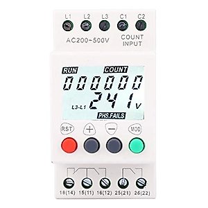 YWBL-WH RD6-W LCD Display Under Over Voltage Phase Sequence Protector 3 Phase Voltage Monitor Relay 208-480VAC