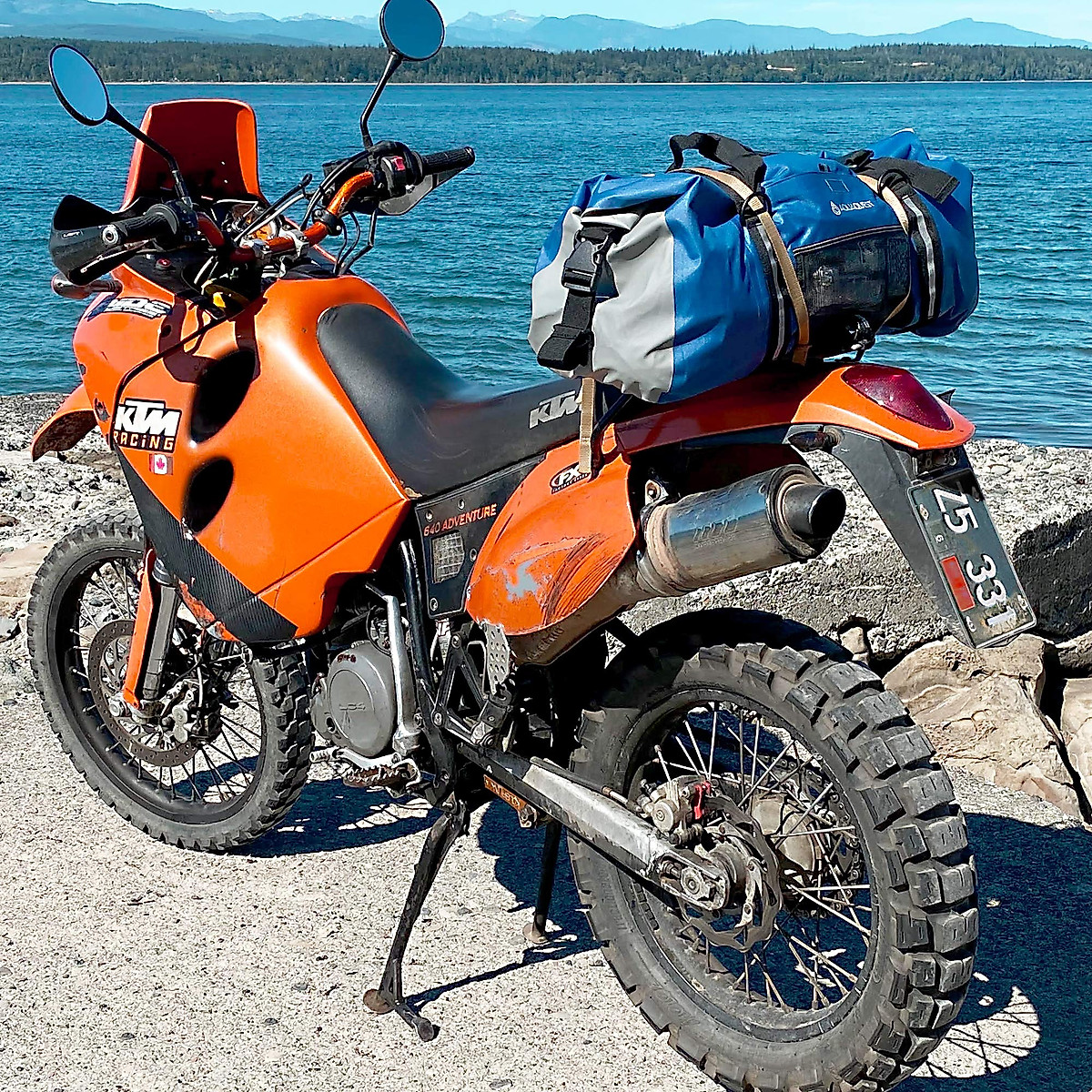 AquaQuest White Water Duffel - 100% Waterproof, Heavy Duty, Versatile, Comfortable - Durable Protective Dry Bag for Travel, Sport, Motorcycle, Boat, Fishing - 50 L, Blue