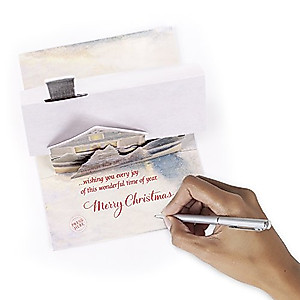 Hallmark 0899XSO1002 Christmas Pop Up Card with Light and Song (Displayable Dimensional Thomas Kinkade House Plays We Wish You a Merry Christmas), Snowy House