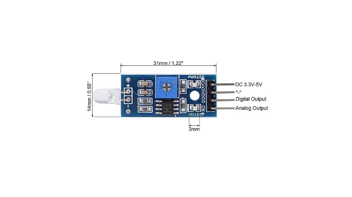 uxcell Photosensitive Diode Sensor Light Detection Photodiode Module with Digital and Analog ...