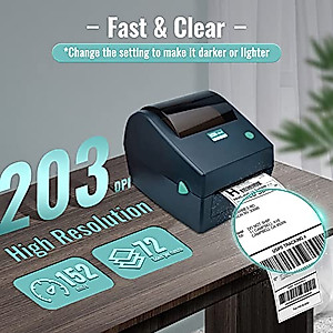 Hotlabel S8 Shipping Label Printer -100 4×6 Mailing Thermal Labels, USB Barcode Desktop Thermal Shipping Label Printer for UPS USPS FedEx Ebay Etsy Shopify Packages Postage Label Writer Windows Mac