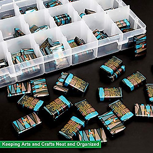 5Pack Plastic Organizer Box with Adjustable Dividers, 18 Compartments Jewelry Storage Container, Organizer Case for Washi Tape Bead Crafts Lego Pieces Letter Board Fishing Tackles Rock Collection