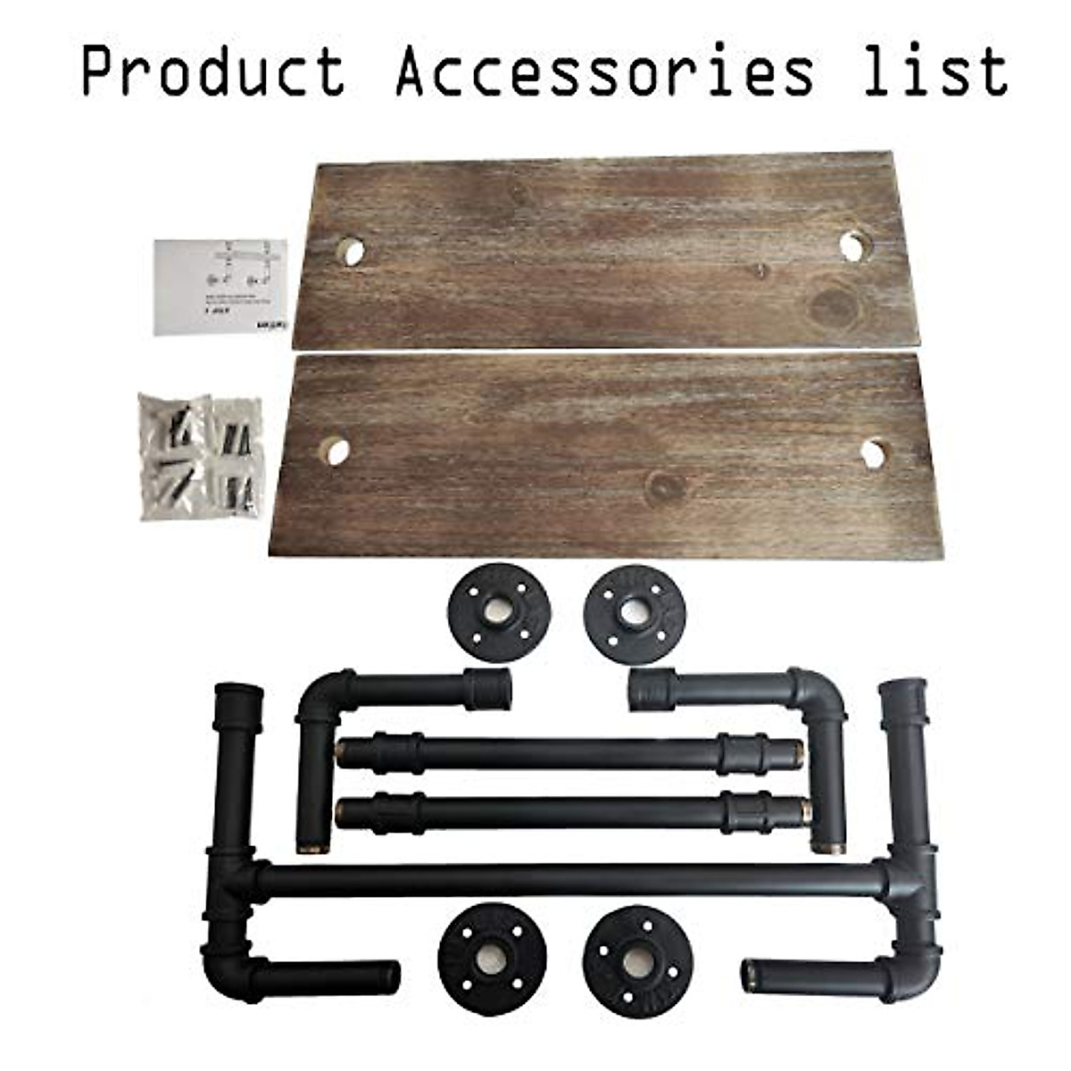 LooftMate Industrial Pipe Shelf,2 Tiered Metal Towel Racks for Bathroom,20" Industrial Pipe Floating Shelves Shelving,Rustic Wood Wall Mount Shelf with Towel Bar,Iron Towel Holder