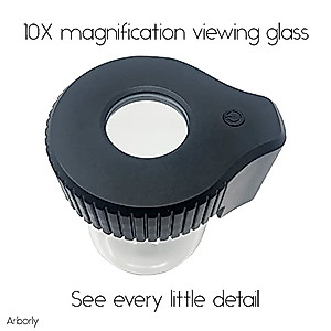 LED Stash Jar with Light - Magnified Glass Jar for Herbs - 5X Magnifying Glass, Air Tight, Smell Proof & USB Rechargeable (Red)