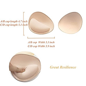 ONDY Thick Bra Pads Inserts, Breast Enhancers Inserts, Latex Bras Inserts Push Up Pads for Sports Bra Cups Swimsuit