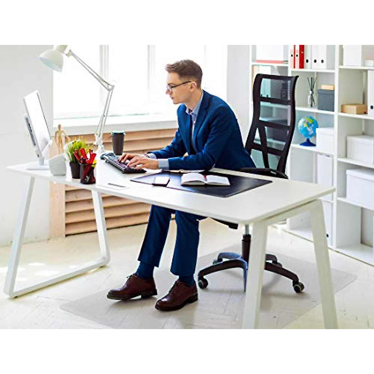 Amazon Basics Vinyl Chair Mat Protector for Hard Floors - 47 x 35 inches