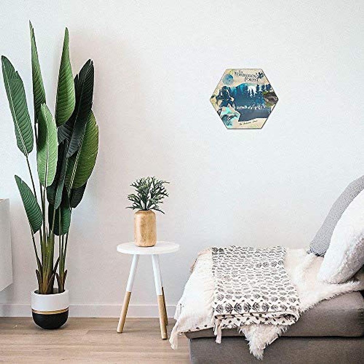 Harry Potter – Forbidden Forest – Watercolor Collage - 11.5” X 10” Hexagon Shaped KNEXAGON Wood Print – Hang Alone or Connect to Other Pieces – Officially Licensed Merchandise