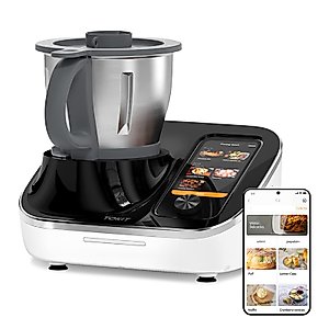 TOKIT Omni Cook C2 Chef Robot, Smart Cooking Machine - Slow Cooker, Stand Mixer, Chopper, Juicer, Blender, Sous-Vide, Knead, Sauté, Yogurt Maker, 3000+ Free Recipes, Weigh, 10 Speed, 95°F-356℉, 2.3QT