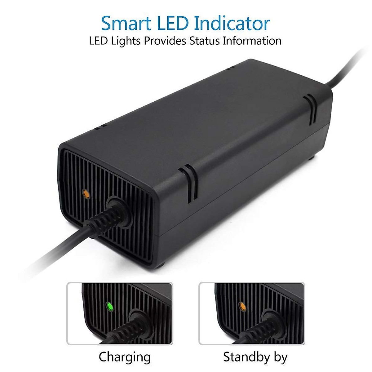 Power Supply for Xbox 360 Slim,YUDEGG AC Adapter Replacement Charger Brick with Cable for for Xbox 360 Slim Console