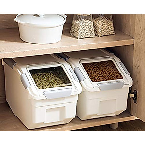 LISM 2 Pack Food Storage Container with Scoop,Large Airtight Pet Food Container for Dog Treats Rice, Cat Dry Food Bin,Baking Supplies,Flour,Rice,Kitchen Pantry Cereal(10 LB)