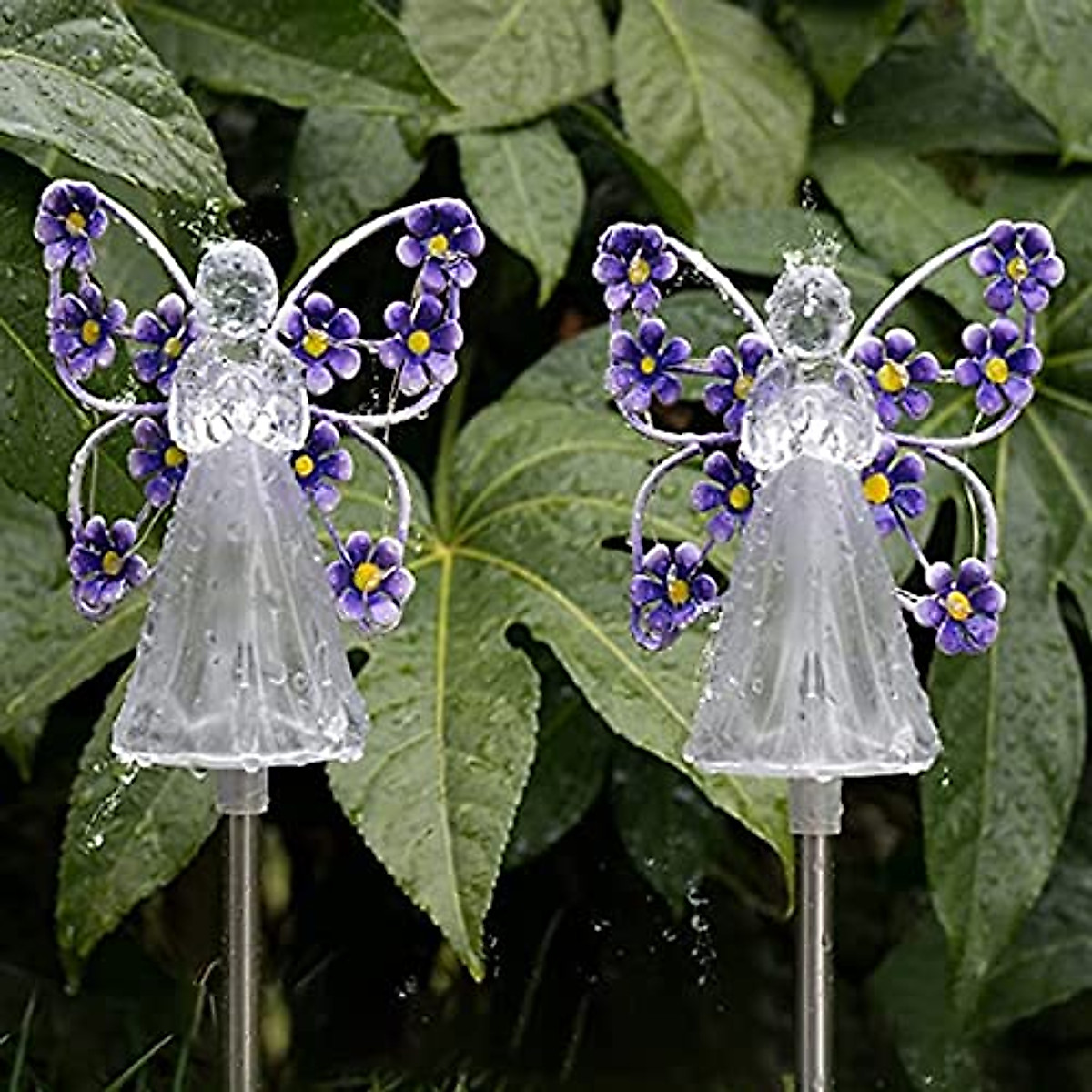 soputry Waterproof Solar Angel Lights, 2023 New Solar Angel Garden Stake Lights, Solar Powered Decorative Light for Garden Yard Patio Cemetery Grave Decorations (Yellow)