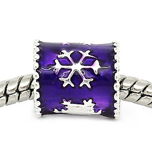 Sexy Sparkles Christmas Snowflake Jewelry Charm for European Charm Bracelet