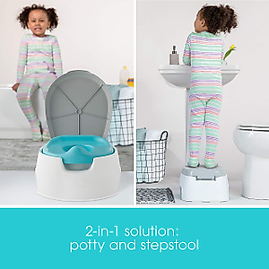 Summer Infant Step Up Seat and Stepstool for Potty Training and Beyond, Easy to Empty and Clean, Space Saving 2-in-1 Solution