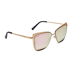 DIFF Grace Cat Eye metal sunglasses for women, lightweight oversized UV400 protection