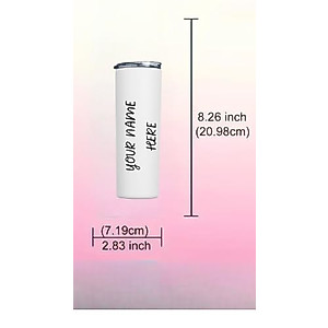 Custom Name Tumbler – 20oz Stainless Steel Personalized Cup with Vinyl Name – Insulated Travel Mug with Lid – Gift for Her, Him, Teachers, Bridesmaids