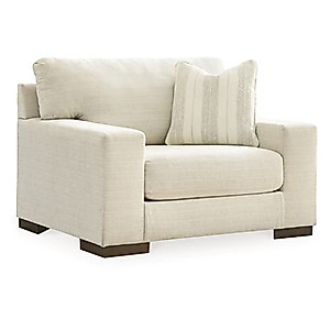 Signature Design by Ashley Maggie Contemporary Upholstered Chair and a Half, Beige