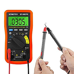 Bluetooth APP Digital Multimeter - BTMETER BT-90EPD Auto Ranging Multi-Tester 4000 Counts Data Logging on Mobile Phone for AC/DC Voltage Current Resistance Temperature