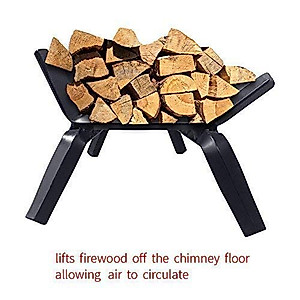 Amagabeli Fireplace Log Grate 24 inch Wide Bundle 30.7in Tall Fireplace Log Rack