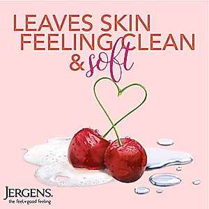 Jergens Softening Body Wash, Daily Moisturizing Skin Cleanser, Paraben Free, 22 Ounces, Infused with Cherry Almond, pH Balanced, Dye Free, Dermatologist Tested (Packaging May Vary)