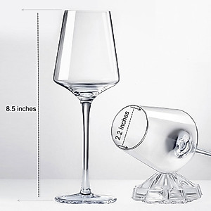 ninesung Wine Glasses Set of 4, Long Stem Wine Glasses, 12 Ounce Crystal White Wine Glasses, Burgundy Wine Glasses, Thin Rim, Large Wine Glasses for Christmas and New Year's Gift