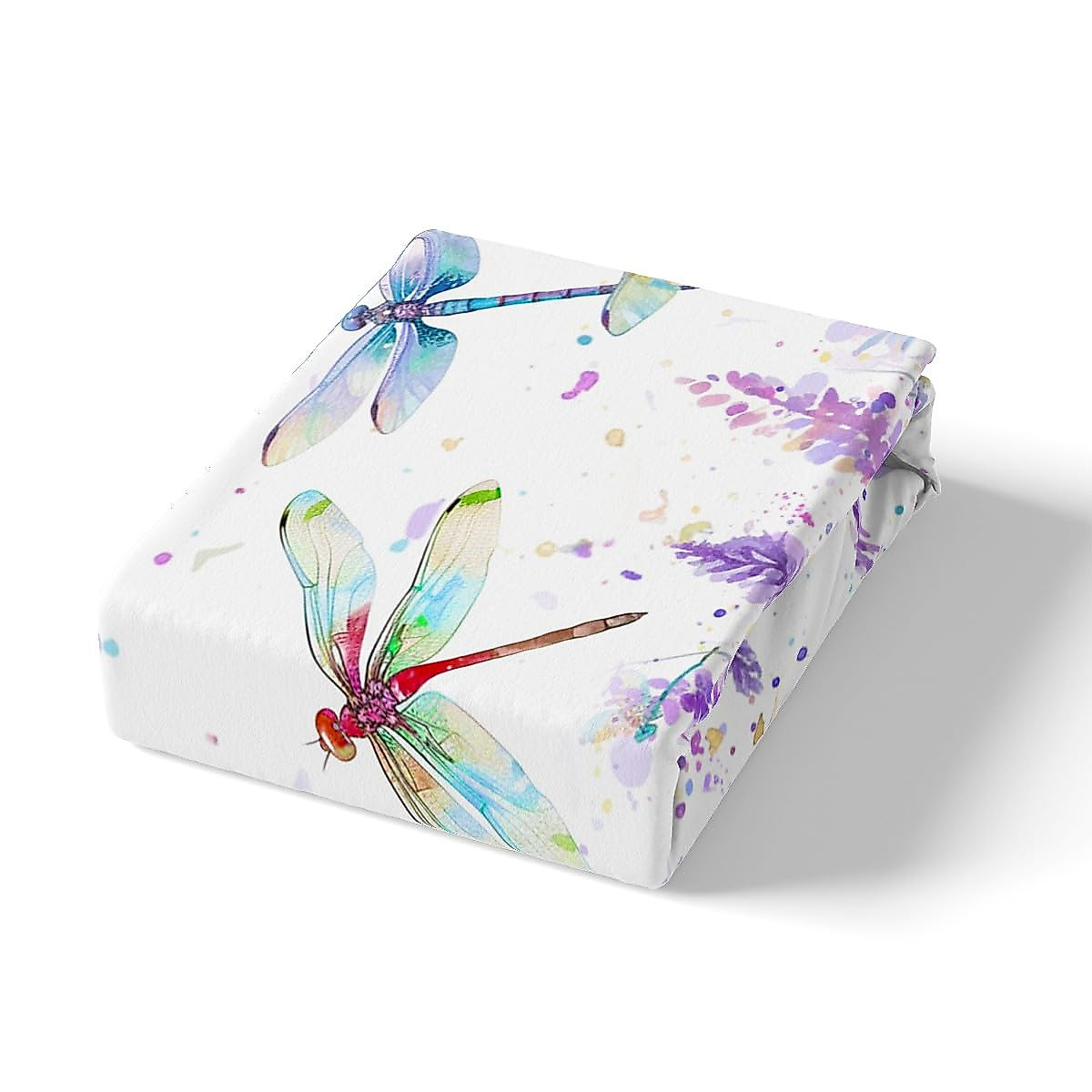 Feelyou Kids Twin Dragonfly Bedding Set Purple Lavender Duvet Cover Floral Dragonfly Comforter Cover for Kids Boys Girls Botanical Bedspread Cover Adult Bedroom Decor Zipper (No Comforter)