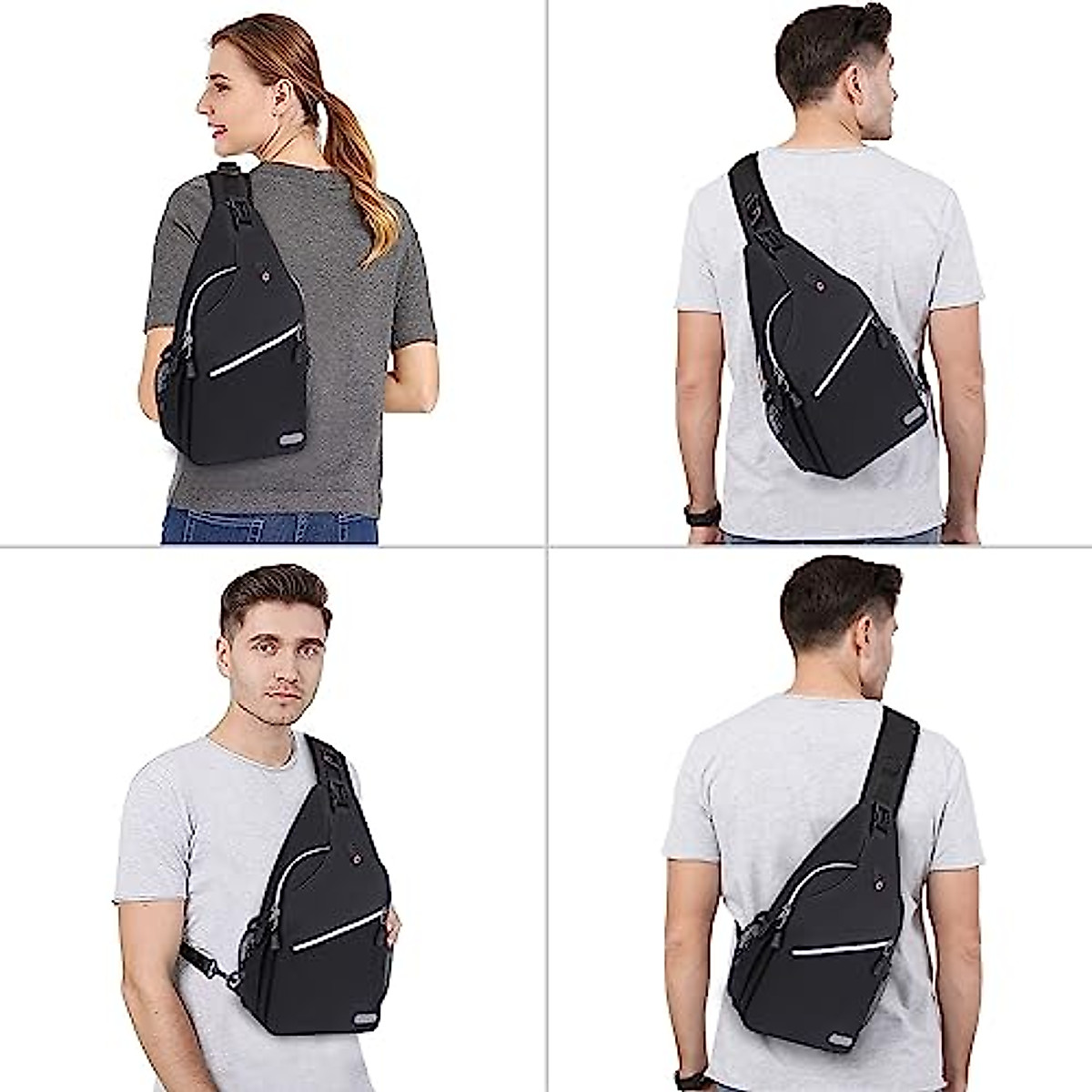 MOSISO Sling Backpack, Multipurpose Crossbody Shoulder Bag Travel Hiking Daypack & Hydration Pack Backpack, Light-Weight Compact Daypack Backpack Rucksack with 2 Liter Water Hydration Bladder