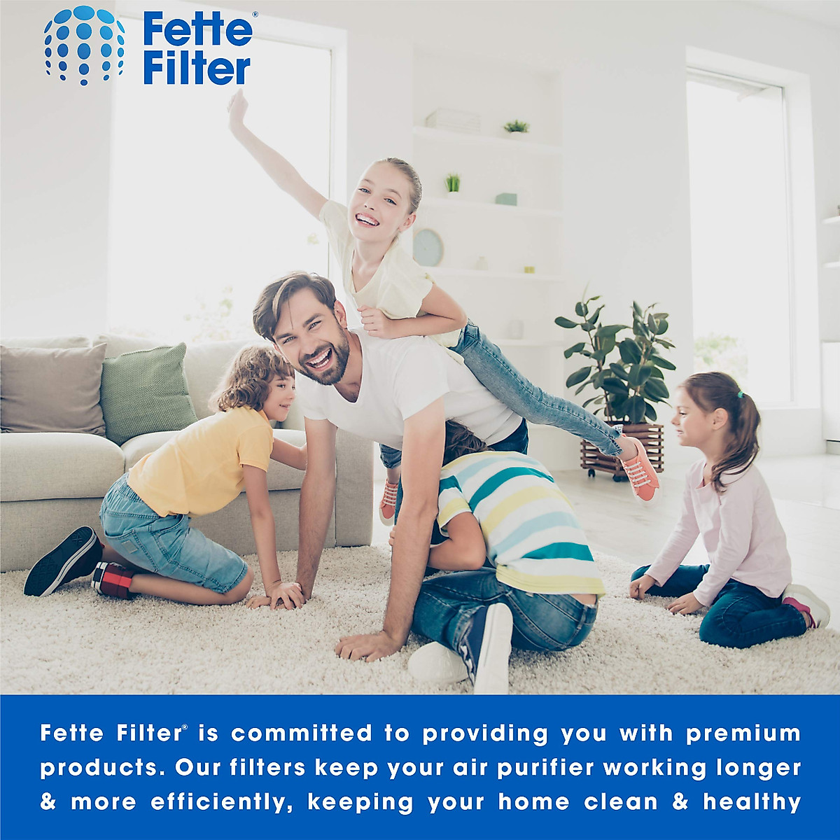 Fette Filter - True HEPA Air Purifier Filter Compatible with Germ Guardian FLT5600 Filter N for Model AC5600W. Compare to Part # FLT5600. (Pack of 2)