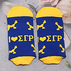 G2TUP Gamma Rho Sorority Gift 1922 Poodle Socks Sorority Sister Gift 2 Pairs Blue (1922 Poodle Socks, Mid Calf)