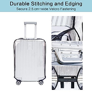 MOTTDAM Clear PVC Suitcase Cover Luggage Protector, 24 Inch Clear Luggage Cover Waterproof, Designed for Wheeled Hardshell Suitcases (24 Inch)