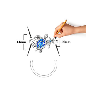 Fenthring Opal Ring Sea Turtle Rings Blue Opal Sterling Silver Adjustable Turtle Jewelry Starfish Good Luck Longevity Gifts Size 8