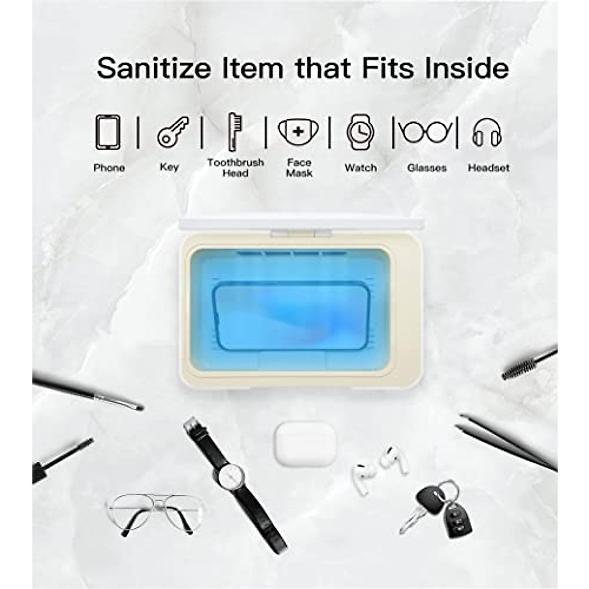 UV Light Sanitizer Box Kill Rate up to 99.99% Mosalogic Portable Phone Sanitizer Cleaner Wireless Charger for iPhone Samsung Smartphone