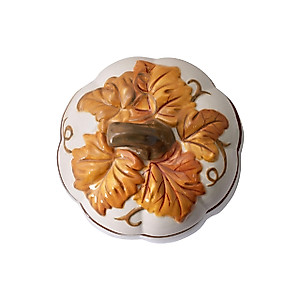 Pfaltzgraff Autumn Berry Covered Pumpkin Bowl, Holds 20 Ounces, Cream