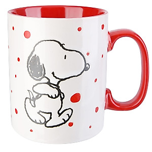 Peanuts Snoopy Freckled Joy 15oz Mugs, Stoneware, 4-Pack, Assorted Colors