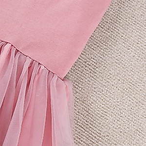 Baby Girls Tutu Dress Sleeveless Infant Toddler Sundress Tulle Bubble Solid Color (Pink, 4-5T)