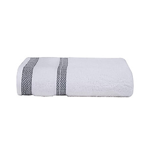 CASA COPENHAGEN Solitaire 6 Pieces Towel Set- Bright White, 600 GSM 2 Bath Towel 2 Hand Towel 2 Washcloth, Designed in Denmark Made of Soft Egyptian Cotton for Bathroom, kitchen & Shower