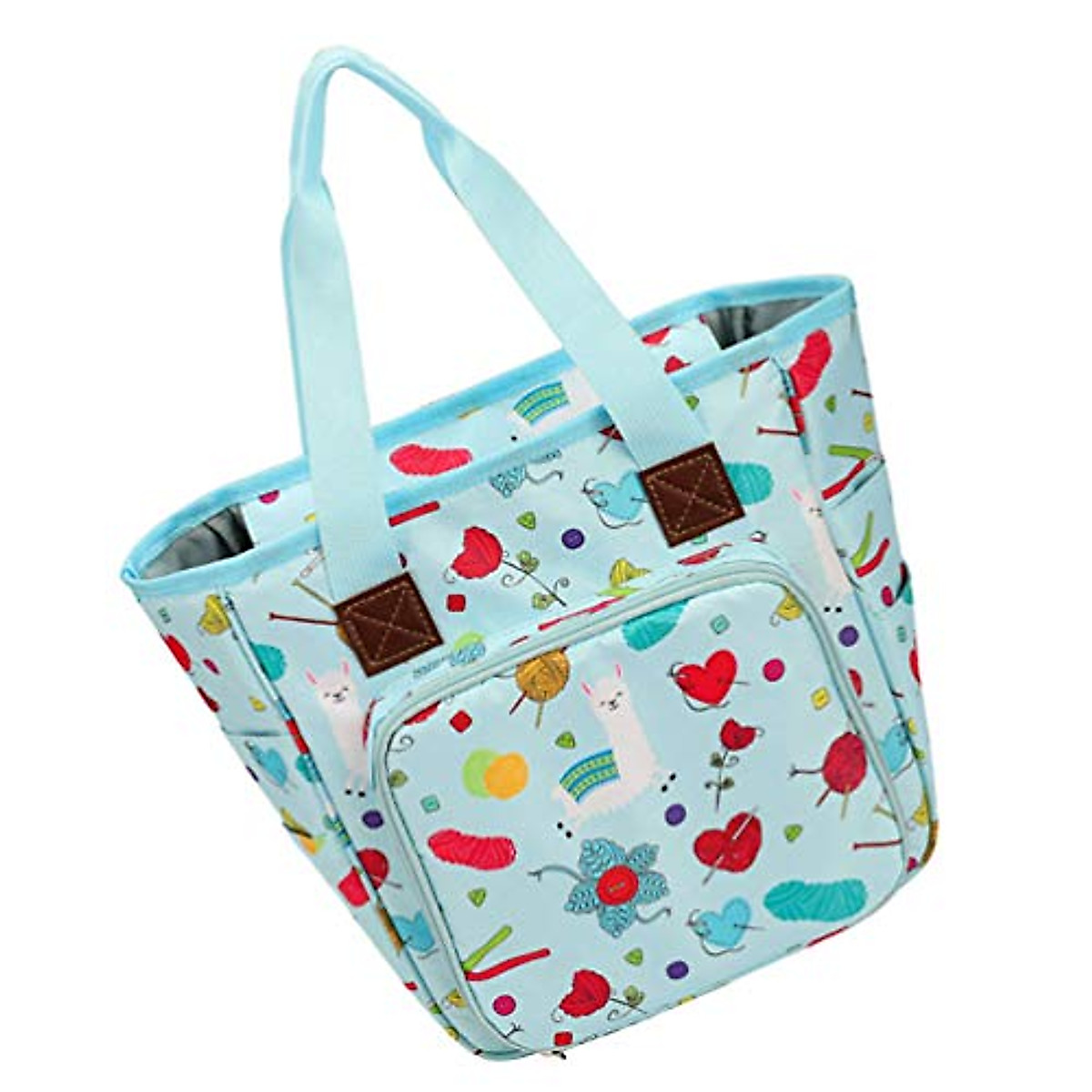 EXCEART Yarn Storage Knitting Bag Sewing Embroidery Project Handbag Crochet Hooks Knitting Needles and Accessories Organizer