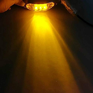 NBWDY 8Pcs Universal Waterproof Amber LED Side Marker Light Clearence Lights Led Trailer Light Truck Light Amber Lens w/Chrome Housing for Truck Trailer RV Camper Boat ATV Pickup Camper